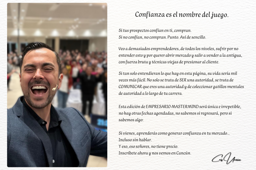 🔵 Experiencia exclusiva Mastermind en Cancún